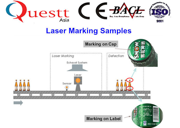 Flying Fiber Laser Marking Machine With Conveyor For Production Line ...